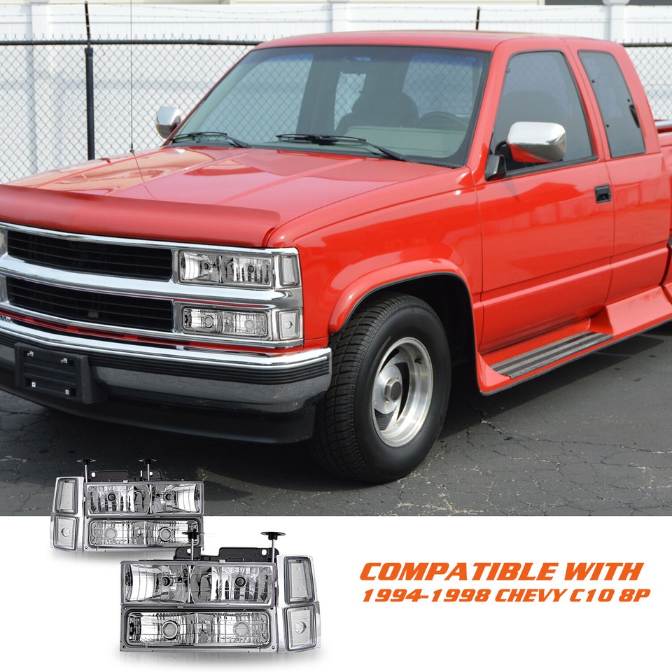 For 94-98 Chevy Silverado C10 C/K 1500 2500 3500 Headlight Bumper Lamp ...