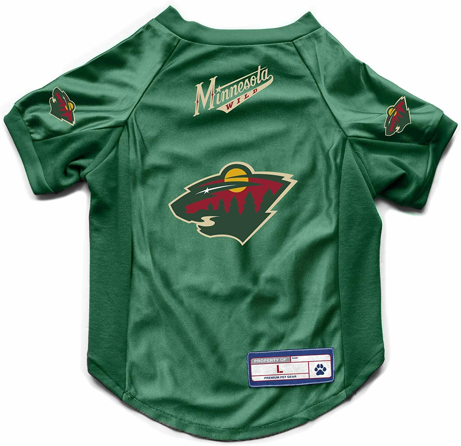 MINNESOTA WILD DOG CAT PET DELUXE STRETCH JERSEY XS SMALL MEDIUM LARGE ...