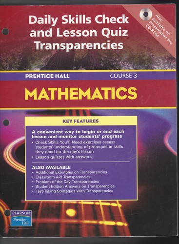 Prentice Hall Mathematics #3: Daily Skills Check & Lesson Quiz ...
