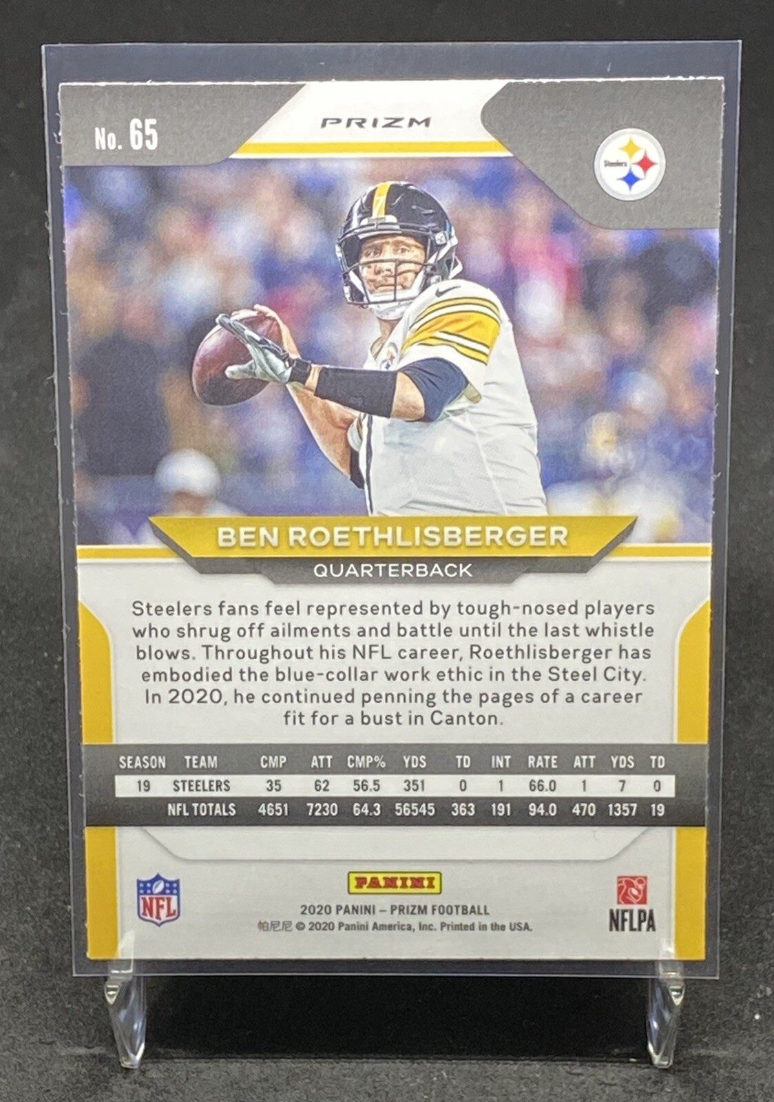 2020 Panini Prizm Red White & Blue Ben Roethlisberger Pittsburgh ...