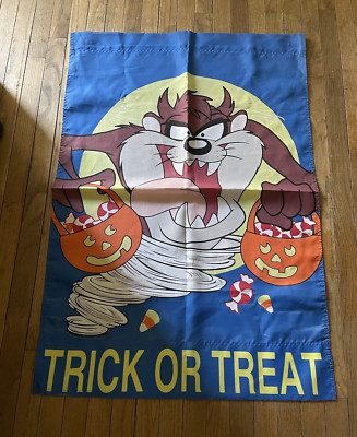 Looney Tunes Outdoor Flag Halloween Trick Or Treat 43"x29” Taz ...