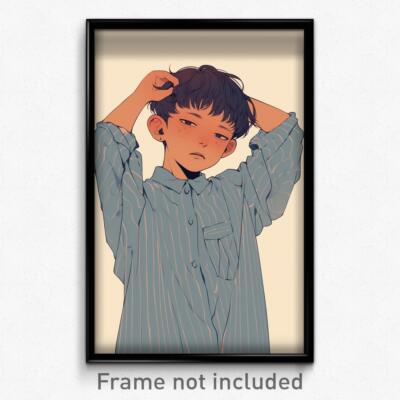 Art Poster - Boy Feeling Irritated Wearing Interesting Tented Shirt ...