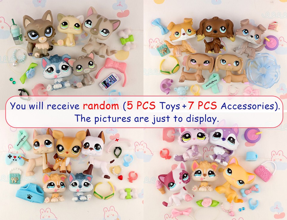 Cute Kids Gift Shop lps Pet Lot Random 5pcs Mini Shop Pet toy+7pcs ...
