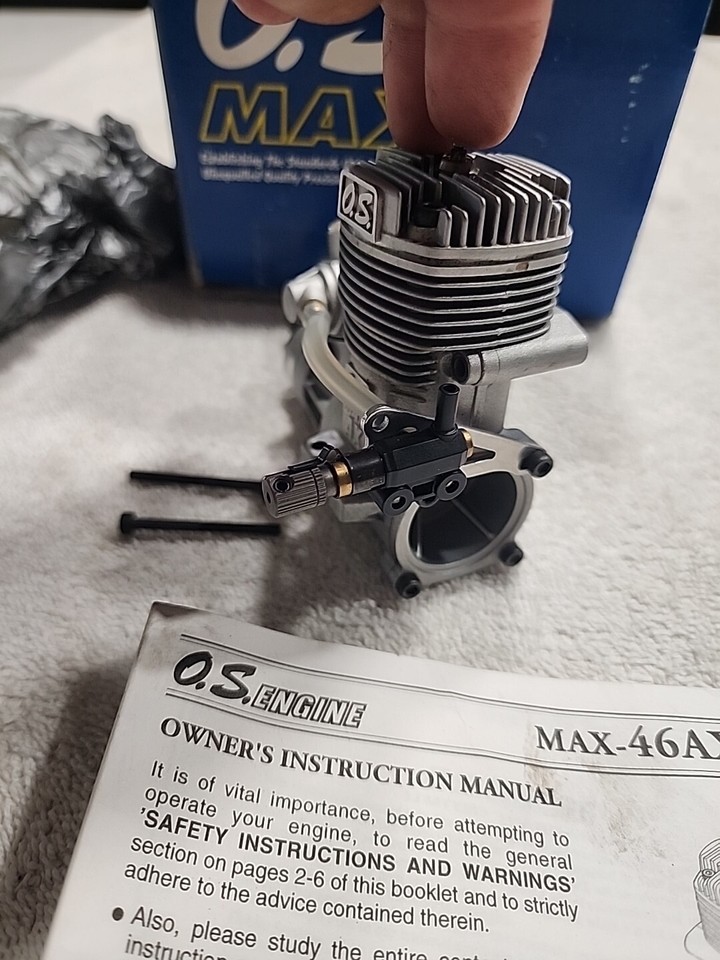 OS Max 46 AX Nitro RC Airplane Engine with 873 Muffler CLEAN UNTESTED ...