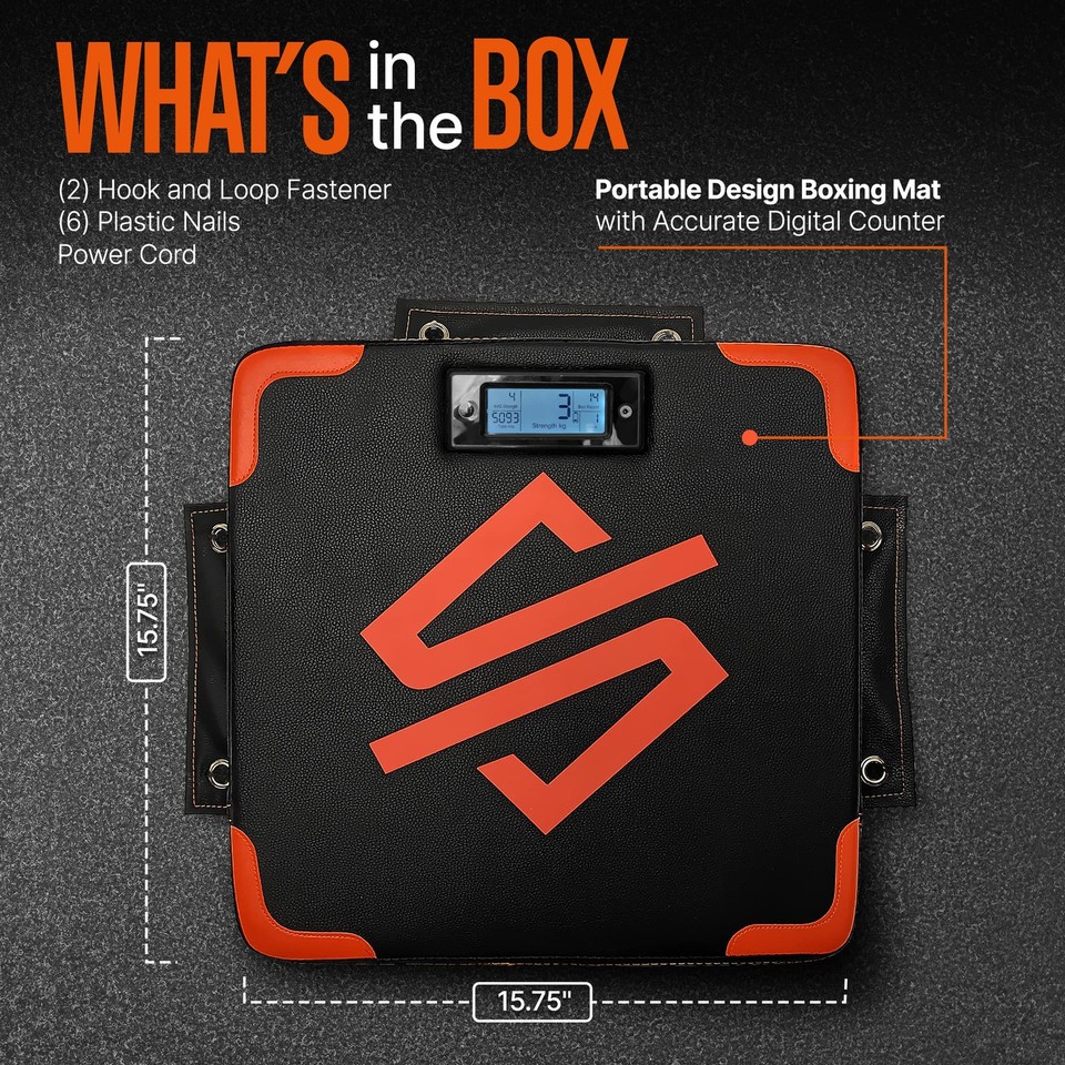 Portable Boxing Mat with Digital Counter – Wall-Mounted Punching Pad ...