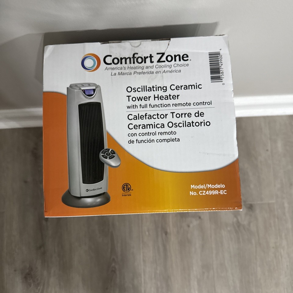 Comfort Zone Oscillating Digital Tower Space Heater with Remote Control ...