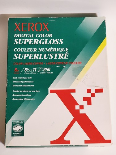 *250 Sheets XEROX 8.5x11 Digital Color Supergloss 8pt. Paper-Color ...