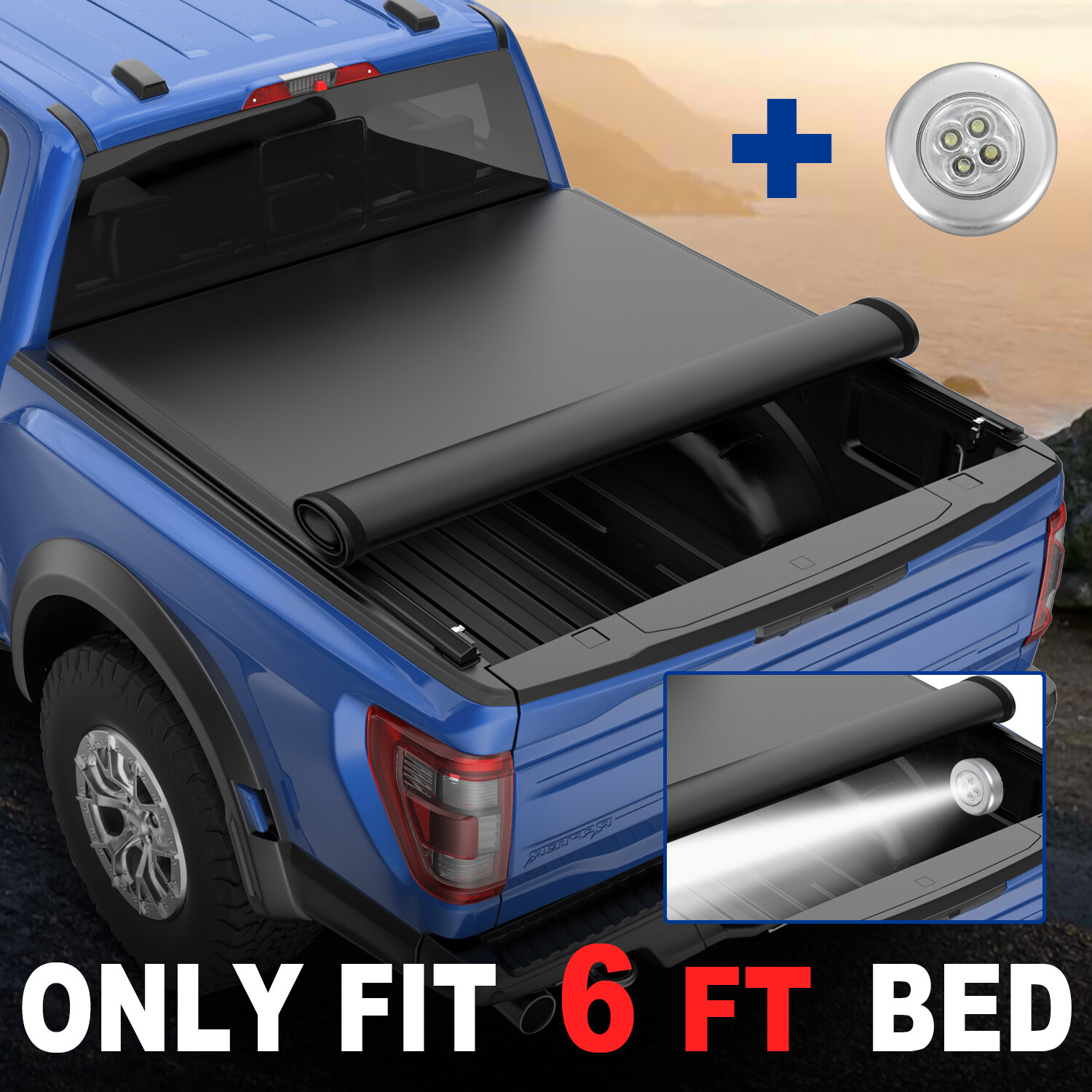 6FT Bed Length Truck Tonneau Cover For 1982-2011 Ford Ranger Roll-Up ...
