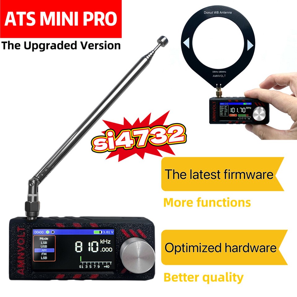 SI4732 Mini Pocket Radio 1.9inch IPS Screen HF SW MW VHF Portable Radio ...