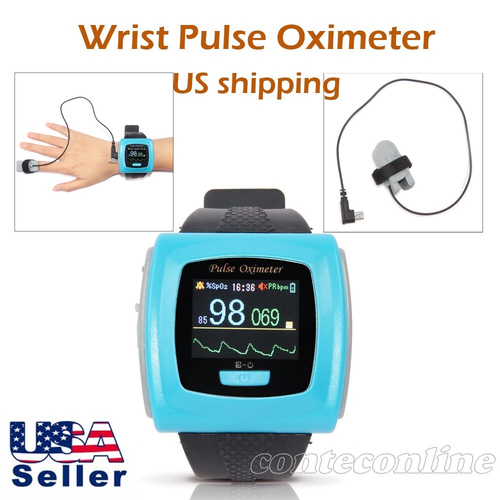 CONTEC CMS50F Wrist Pulse Oximeter with Finger Probe USB Cable and ...