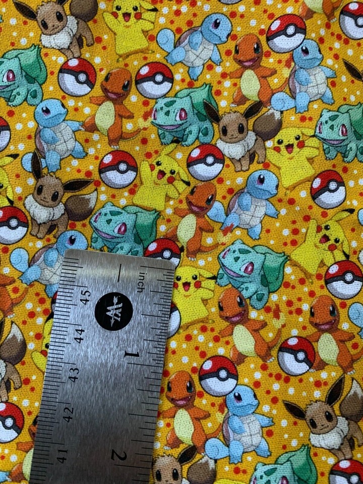 100% cotton Pokemon, Pikachu Fabric 1yard 36" x 54",for Embroidery ...