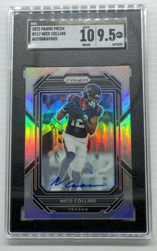 2022 Prizm Nico Collins Silver Prizm Auto Autograph #117 SGC 9.5/10 ...