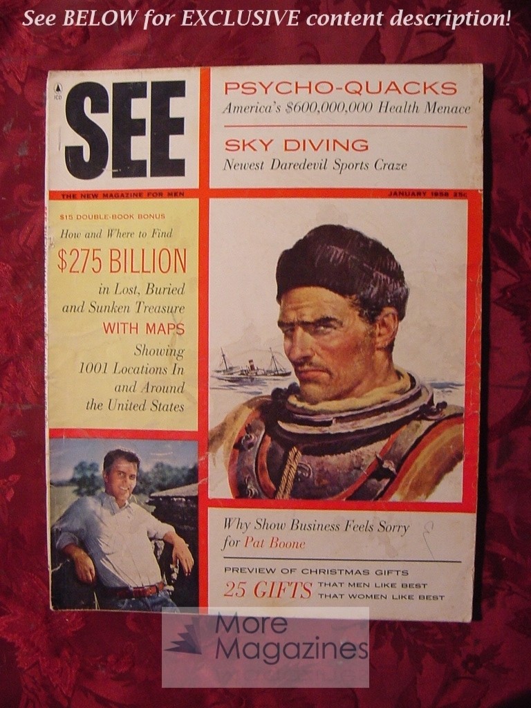 SEE magazine January 1958 PAT BOONE MITZI GAYNOR INGRID GOUDE SKY ...