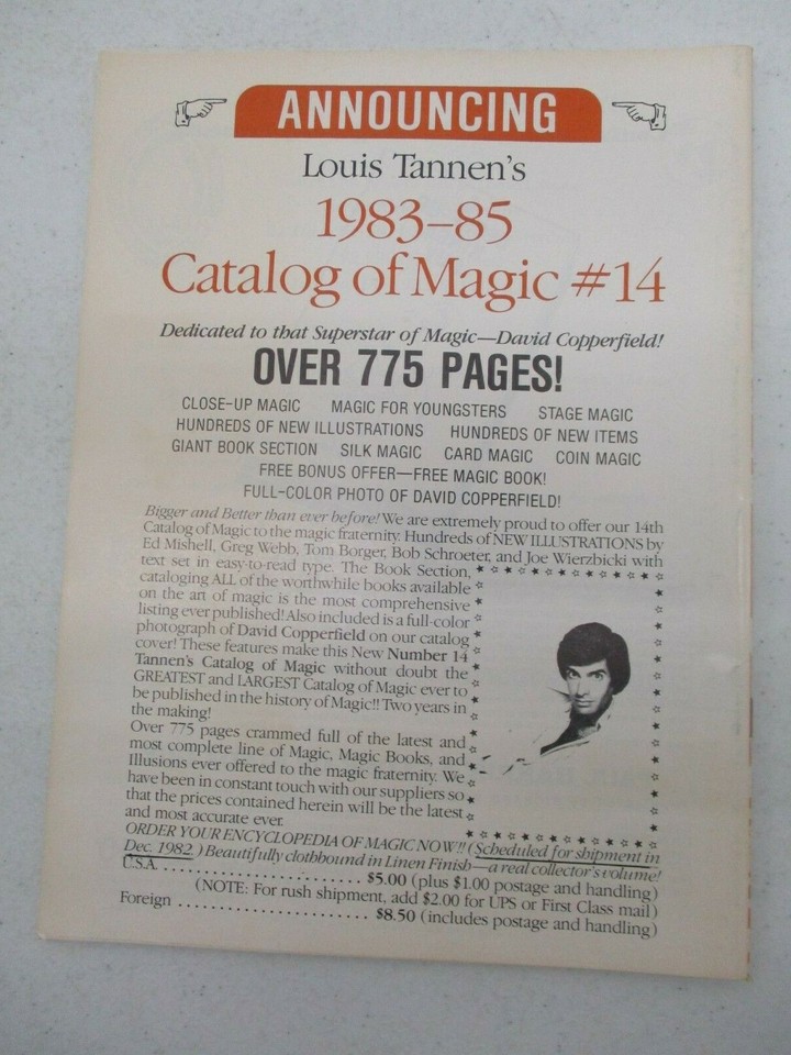 GENII THE CONJURORS MAGAZINE OCTBOBER 1982 JOHN CARNEY MAGIC MAGICIAN ...