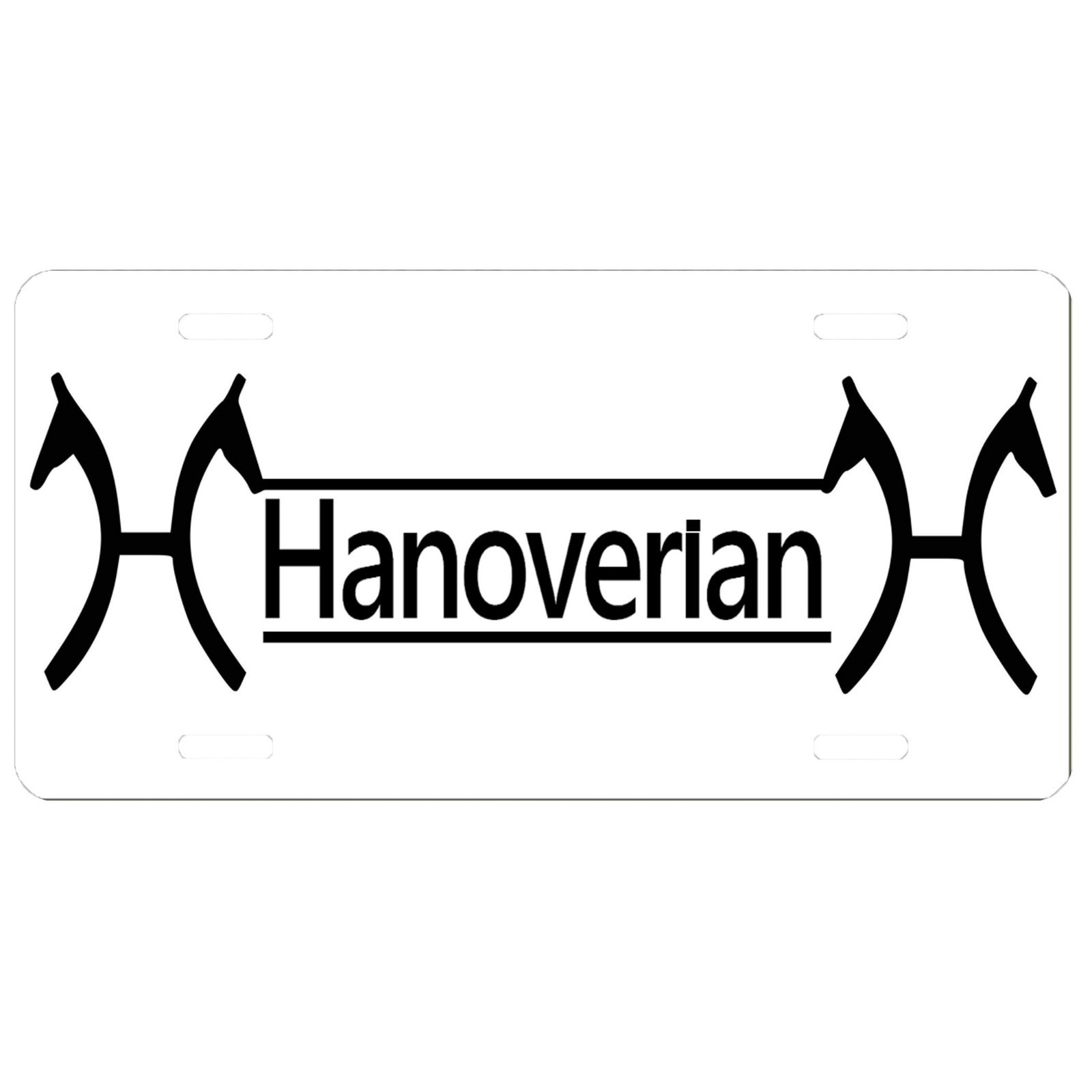 Hanoverian brand license plate car truck suv tag black and white | eBay