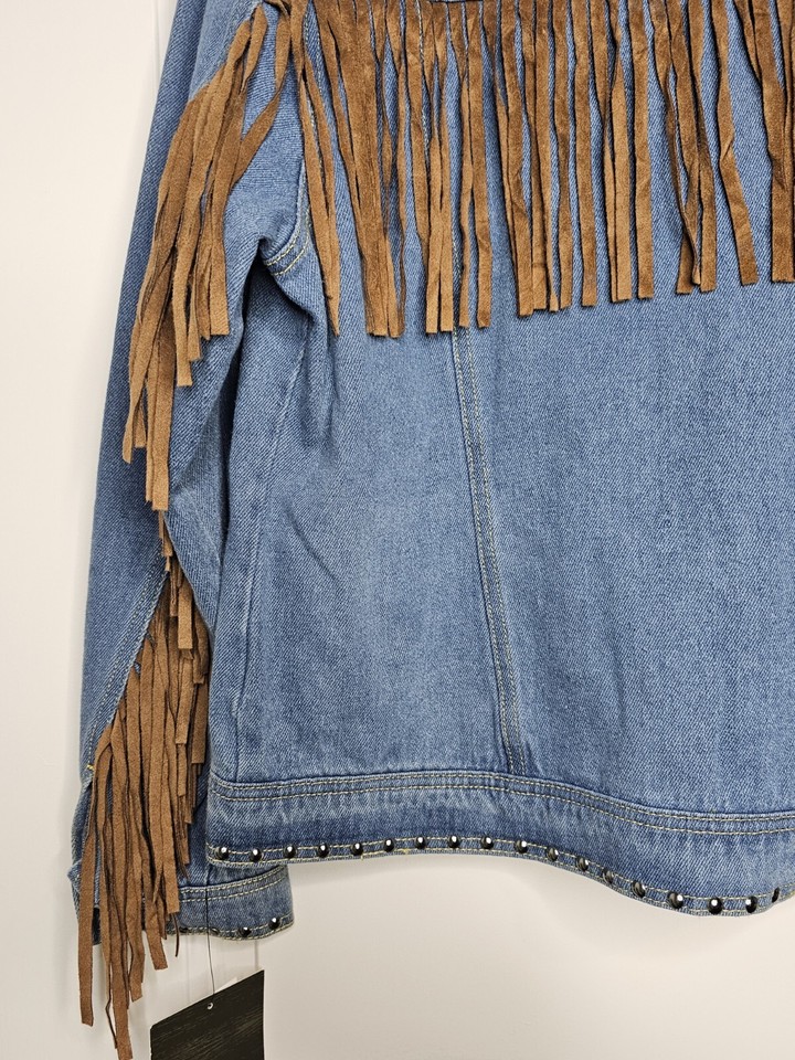 Yellowstone Show Denim Fringe Western Jacket Dutton Ranch Medium ...