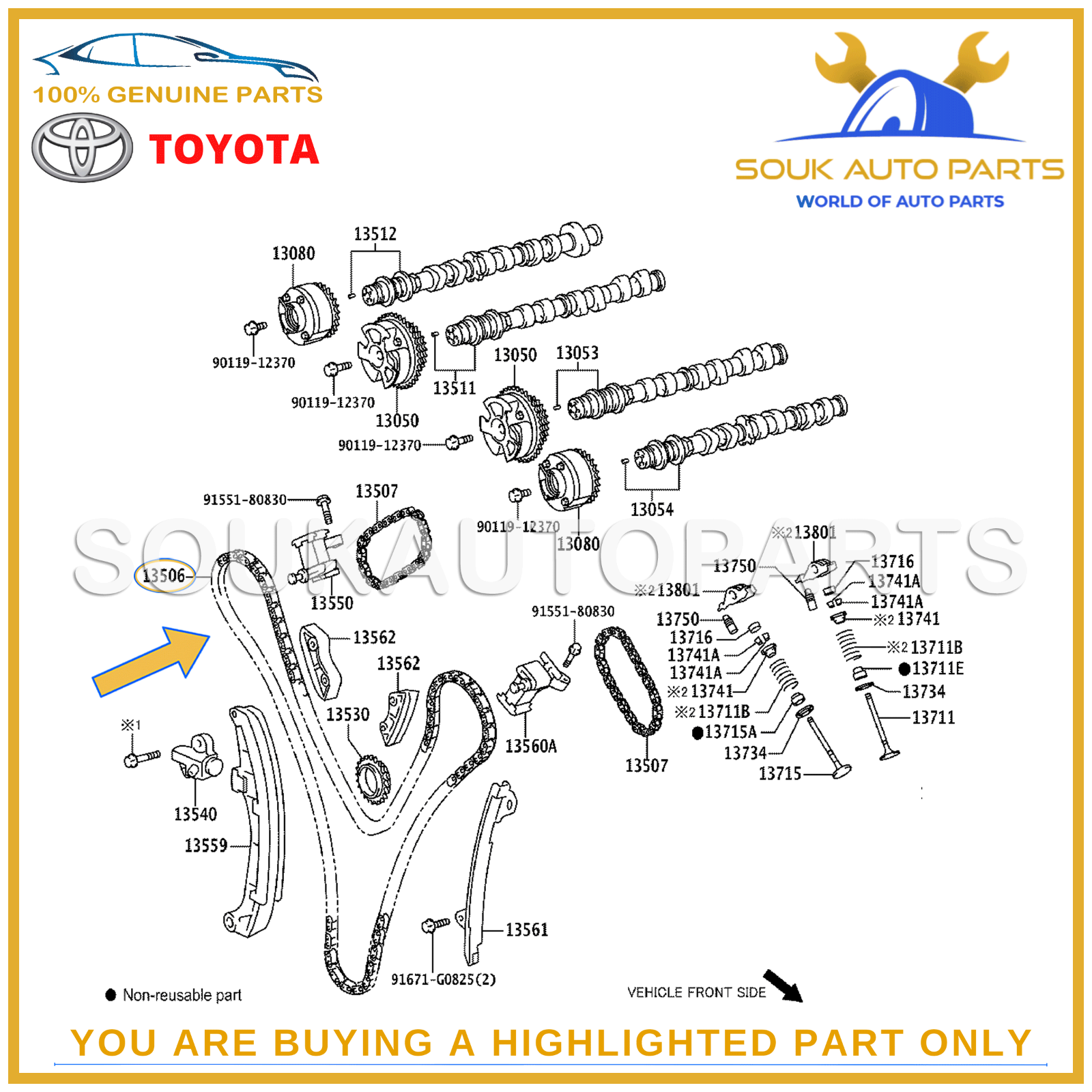 13506-31031 Genuine Toyota CHAIN SUB-ASSY, TIMING 2GR 3GR 4GR 5GR | eBay