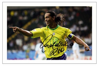 RONALDINHO BRAZIL SIGNED AUTOGRAPH PHOTO PRINT SOCCER | eBay UK