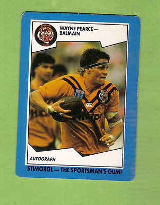1989 STIMOROL RUGBY LEAGUE CARD #20 WAYNE PEARCE, BALMAIN TIGERS | eBay