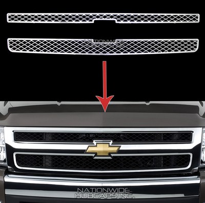 07-13 Silverado 1500 LS LT WT CHROME Snap On Grille Overlay Grill ...