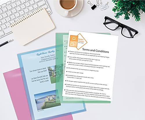 Office Products Poly Project Pockets 50 Pack Plastic File Jacket ...