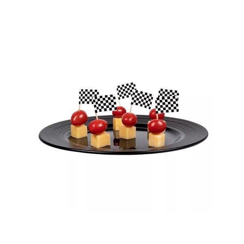 Formula Race Chequered Flag 7cm Cocktail Sticks x 24 Black and White | eBay