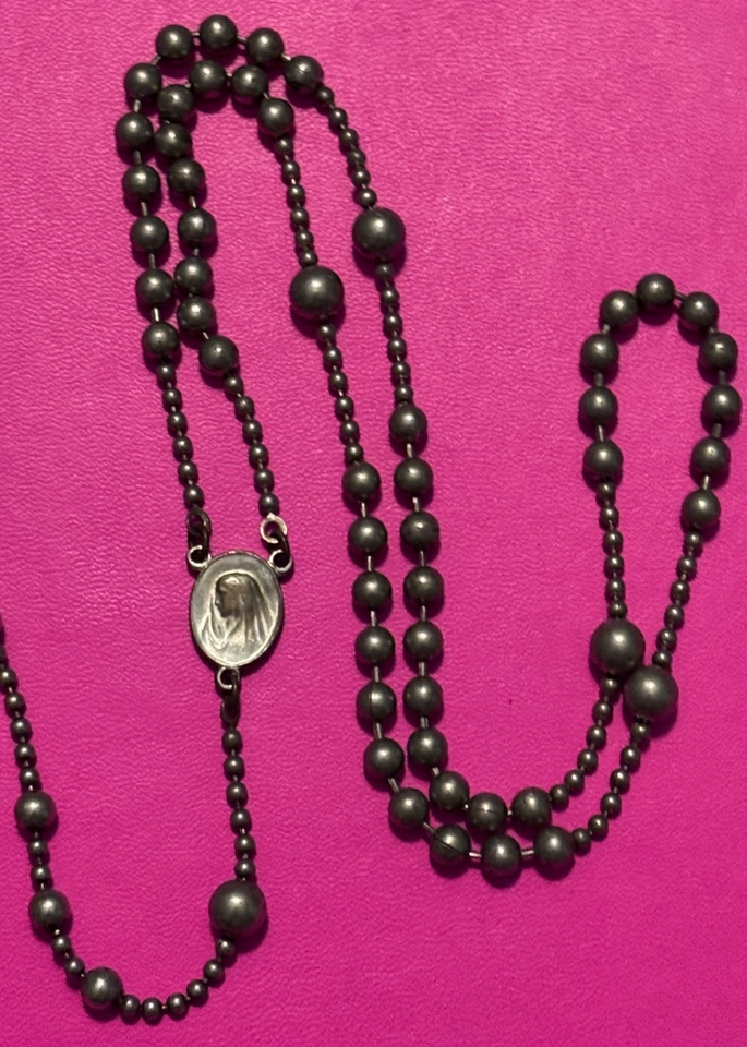 RARE WWII SOLDIERS PULL CHAIN PERSONAL BATTLE PROOF MOTHER OF SORROWS ...
