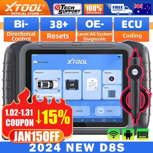 XTOOL D8S Full System Bidirectional Diagnostic Tool Scanner +XV200 ...
