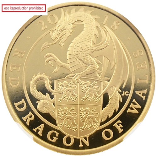 2018 Elizabeth II 25 Pound Gold Coin NGC PF70UC Queen's Beast Red ...