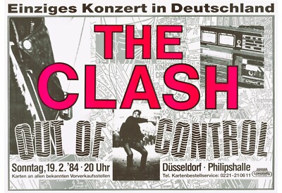 1984 THE CLASH CONCERT POSTER WALL ART PRINT SIZE 11X17IN DUSSELDORF ...