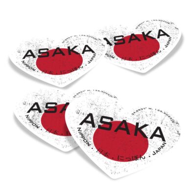 4x Heart Vinyl Stickers Osaka Japan Flag Circle #59286 | eBay