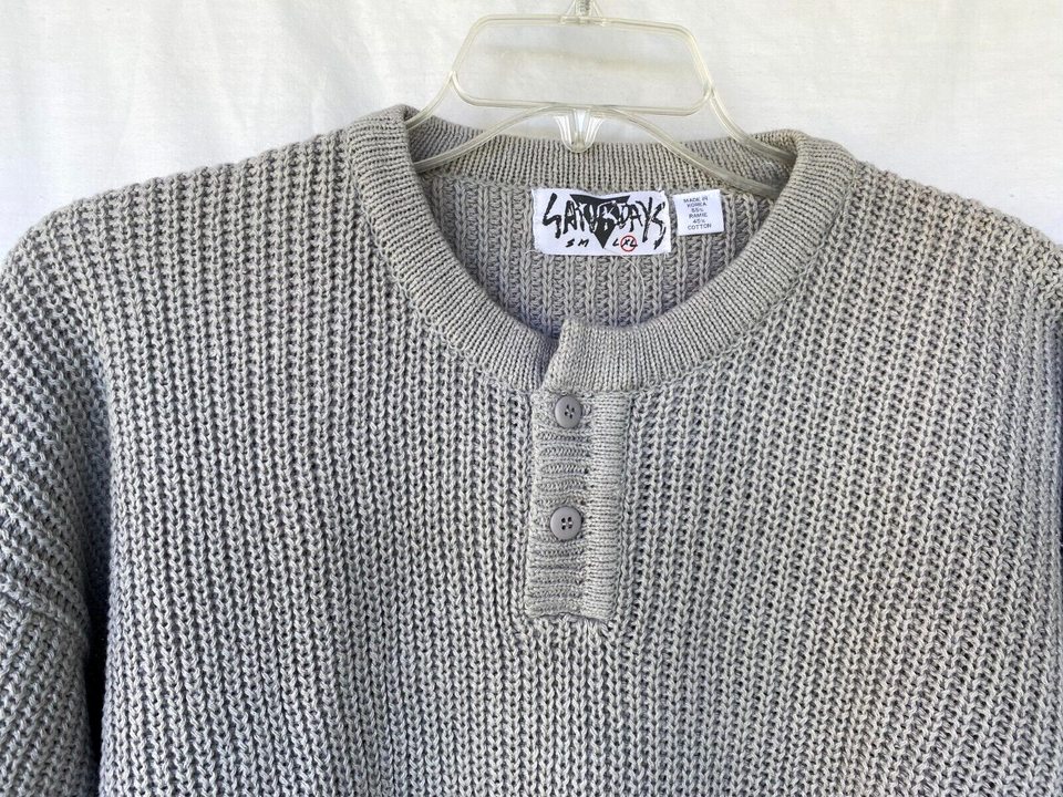 VTG 80's SATURDAYS..PULLOVER..LIGHT GRAY..SWEATER..NEW WITH TAGS..MEN ...