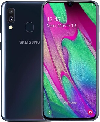 Samsung Galaxy A40 64/4GB Black Dual Sim Unlocked Smartphone Sealed ...