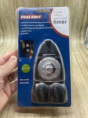 First Alert 2 Outlet Outdoor Mechanical Timer Model: FA101 New In Box ...