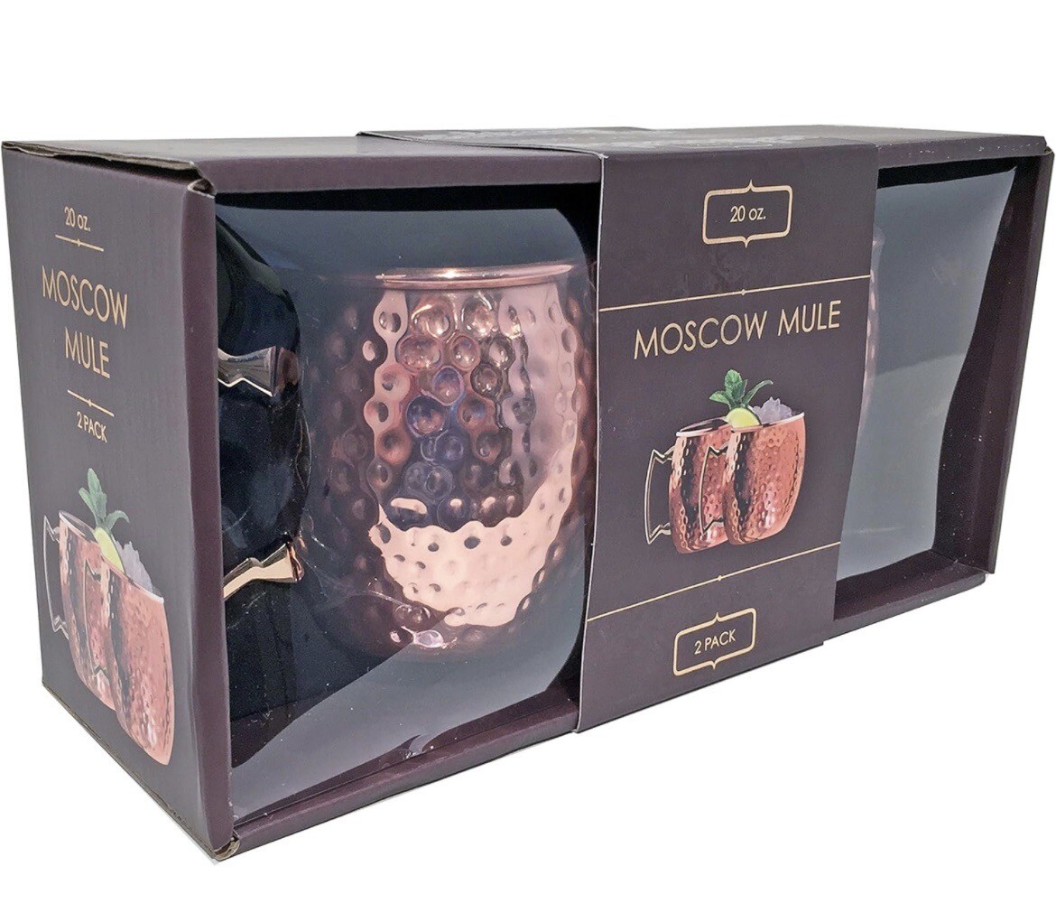 Hammered Finish Moscow Mule Cups Set of Two Silver One International ...