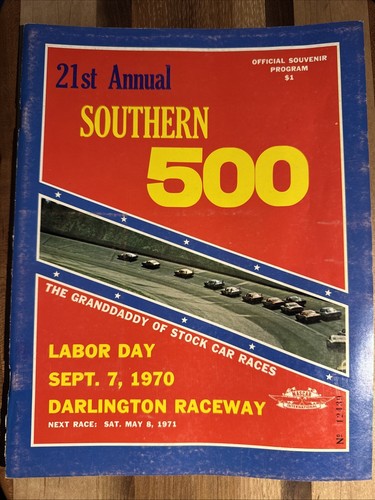 1970 NASCAR Race Program, Southern 500 at Darlington Raceway | eBay