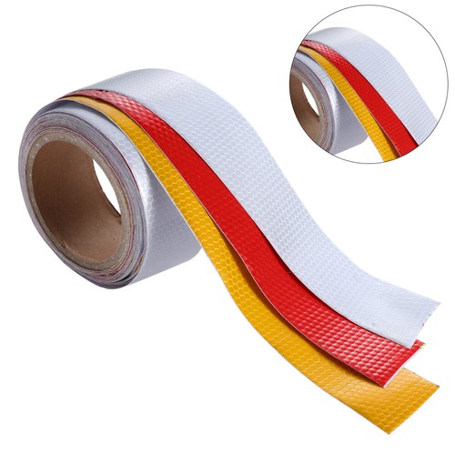 3 Rolls 300 x 5 CM Self-Adhesive Reflective Tape Stickers Barricade ...