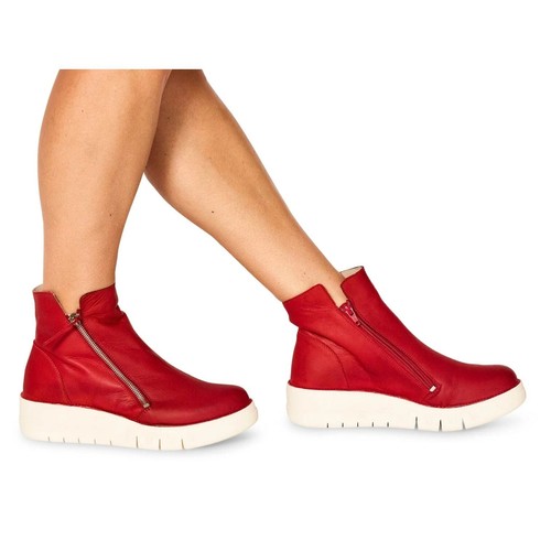 Miz Mooz Lando Red Platform Lug Boots Size EU 41 US 10-10.5 Leather ...