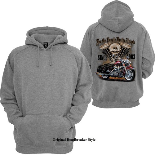 Gray Sweatshirt Jacket Hoody Biker Chopper & Old School Design Model ...
