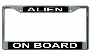 Alien On Board Chrome License Plate Frame | eBay