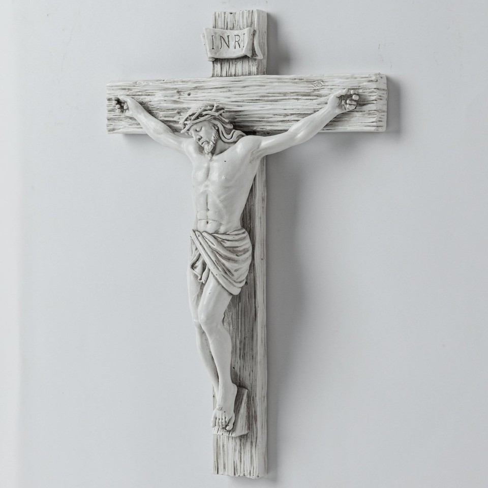 White Wall Crucifix,Jesus Chirst Cross for Church,Chapels and Home,8"H ...