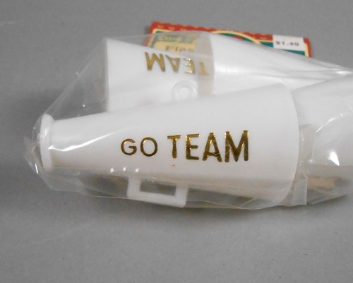Darice White Plastic Mini Megaphones 24 pieces "GO TEAM" NOS Cheer ...