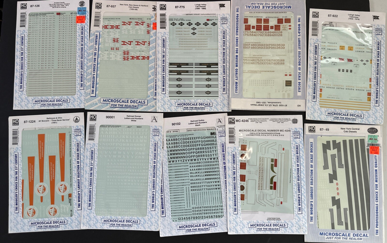 Lot Of 10 Micro Scale Decals Train Ho Mixed lot. Lot Micro 41 | eBay
