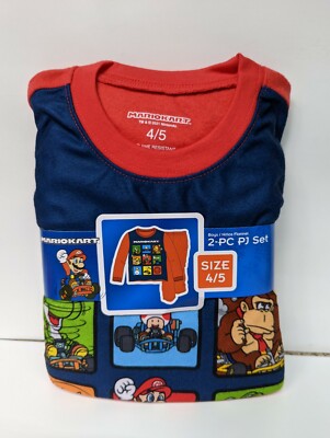 Super Mario Kart Pajamas Set Boys Size 4-5 Sleepwear Fleece | eBay