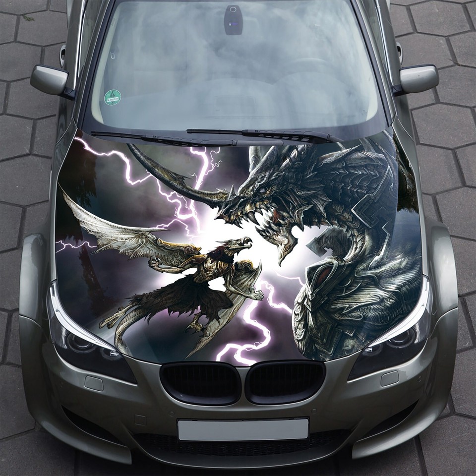 Dragon Car Hood Wrap Decal Vinyl Sticker Full Color Graphic Fit Any Car ...