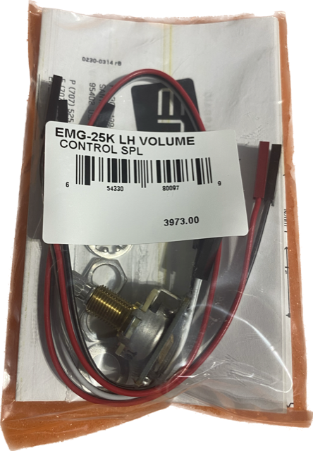 EMG 25K LH LEFT HANDED CONTROL VOLUME SPLIT SHORT SHAFT POT REVERSE ...