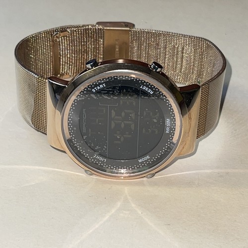 SAMOA Mens 50m Rose Gold LCD Digital Quartz Alarm Chrono Watch~New ...
