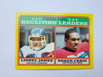 1986 NFL Topps Football Card #226 NFL Receiving Leaders * Roger Craig ...