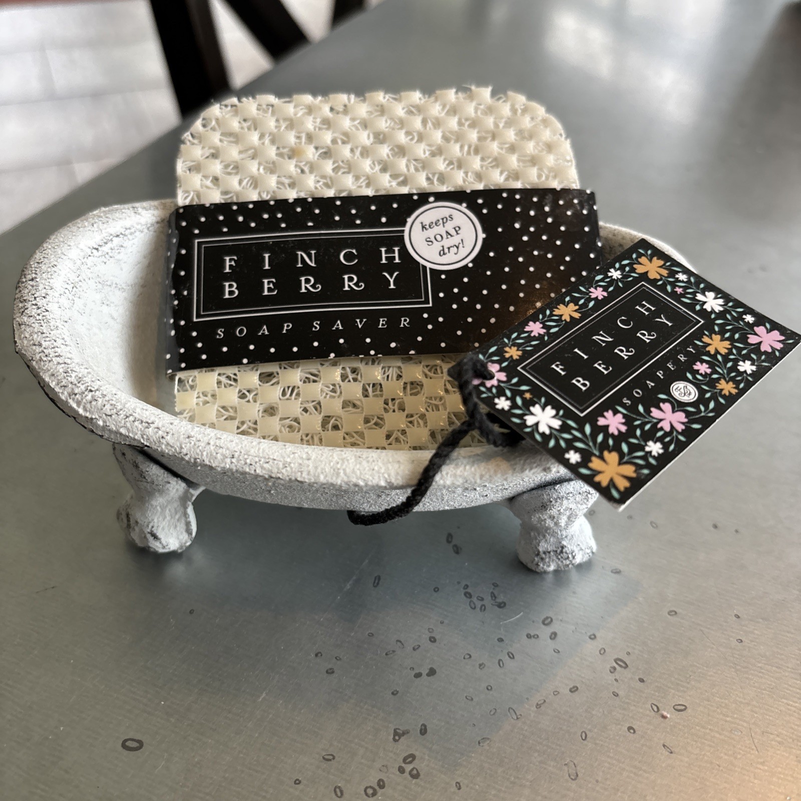 3 pc FINCH BERRY Cast Iron Clawfoot Bathtub SOAP DISH TARTBERRY SOAP ...