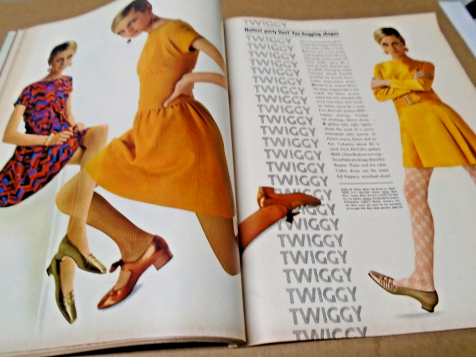 Seventeen Mag 7/1967 Twiggy Cover & 6 pgs~ads w/ Cheryl Tiegs, Jean ...